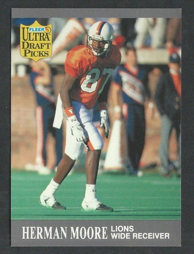 1991 Fleer Ultra #291 HERMAN MOORE Detroit Lions ROOKIE CARD | eBay