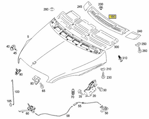Mercedes-Benz A1698360018 Windscreen Air Intake Grille for sale online ...