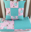 Quilted Baby Blanket. Baby Girl Quilt. Teal &Pink Quilt. Rattles & Bows ...