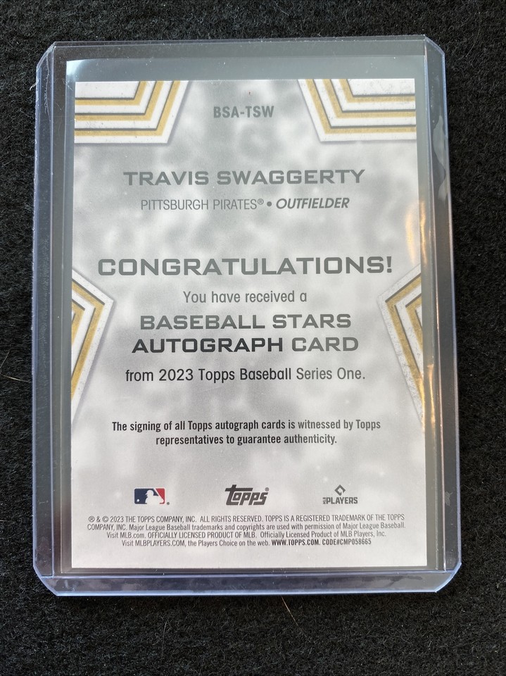 Travis Swaggerty 2023 TOPPS SERIES 1 BASEBALL STARS ROOKIE AUTO #BSA ...