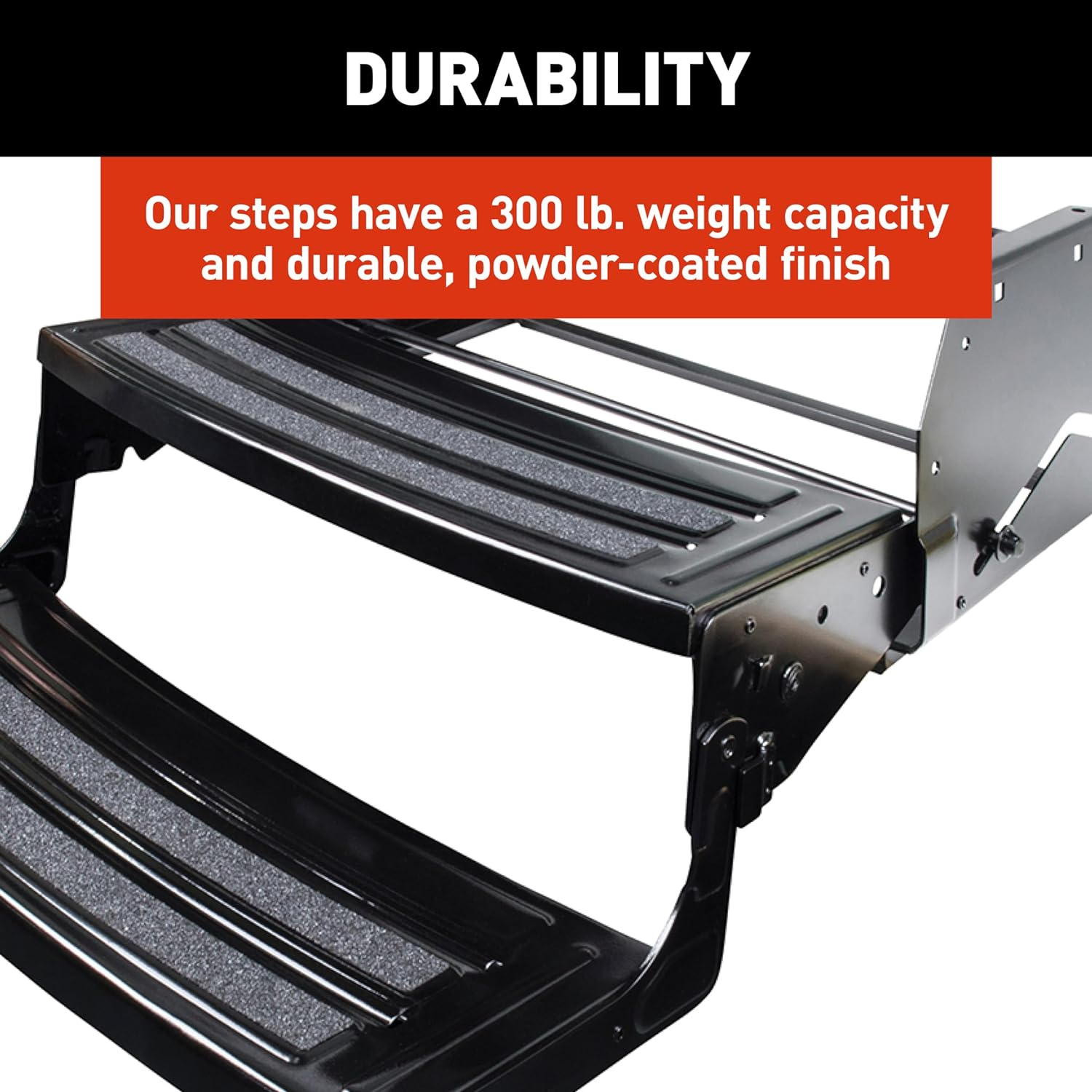 24" Steel RV Entry Steps Anti Slip Foldable Pull Out Step for Trailer ...