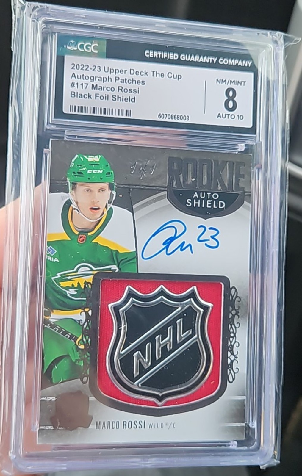 2022-23 Upper Deck the Cup - Rookie Auto Shield Marco Rossi #117 Black ...