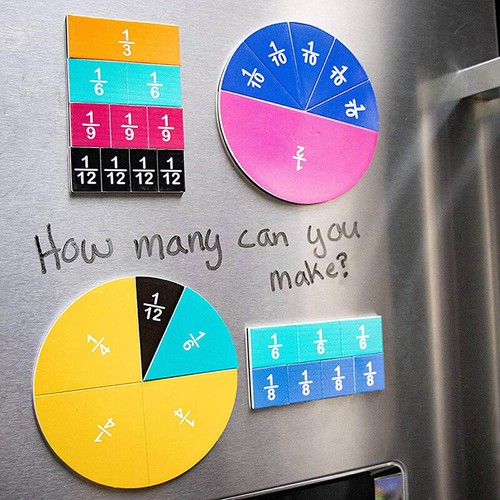 Rainbow Sponge Round Fraction Tiles Early Education Learning Counting ...