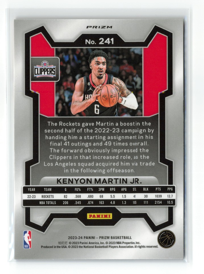 KENYON MARTIN JR. #241 2023-24 PANINI PRIZM CLIPPERS RED WHITE BLUE | eBay