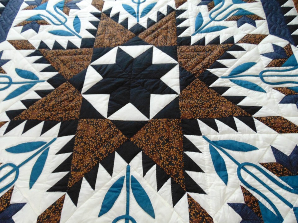 NEW! AMISH HANDMADE QUILT! ~ Snowflake ~ 97 x 114 | eBay
