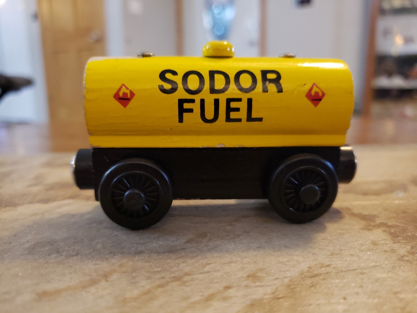 Thomas the Train Sodor Fuel Tanker Wooden Railway Yellow Tender Friends ...