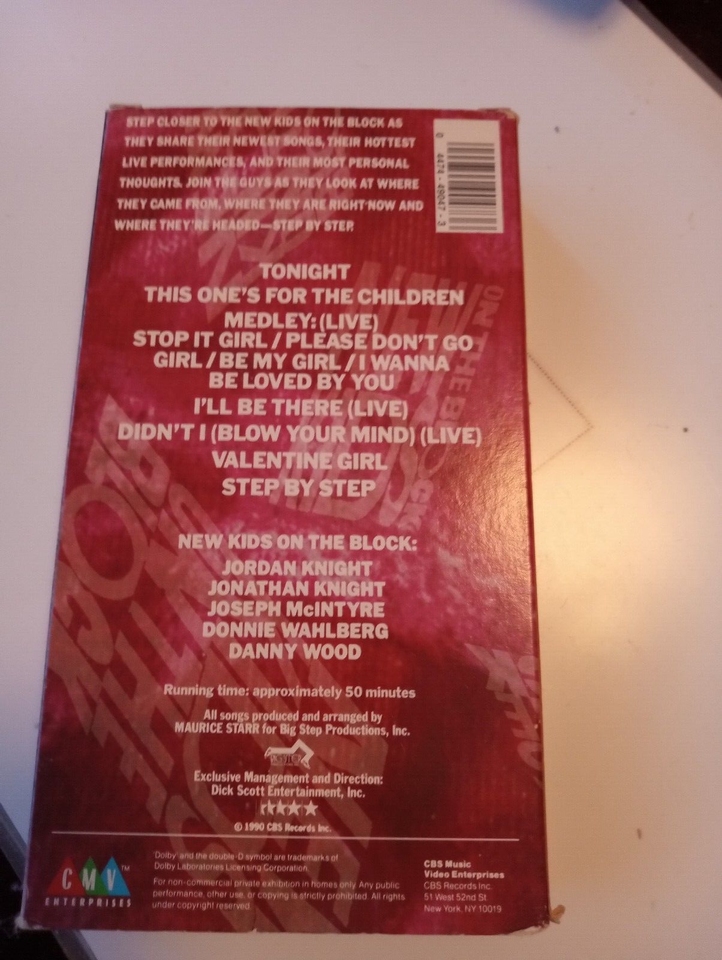 New Kids on the Block Step by Step VHS 1990 NKOTB Donnie Jordan Joey Danny Jon | eBay