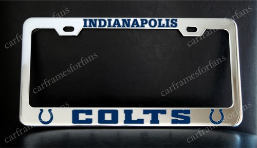 "Indianapolis Colts" License Plate Frame, Custom Made of Chrome Plated ...