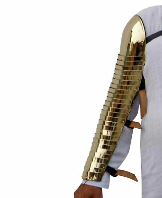 Medieval Roman Gladiator Manica Warrior Larp Arm Guard Brass Metal ...
