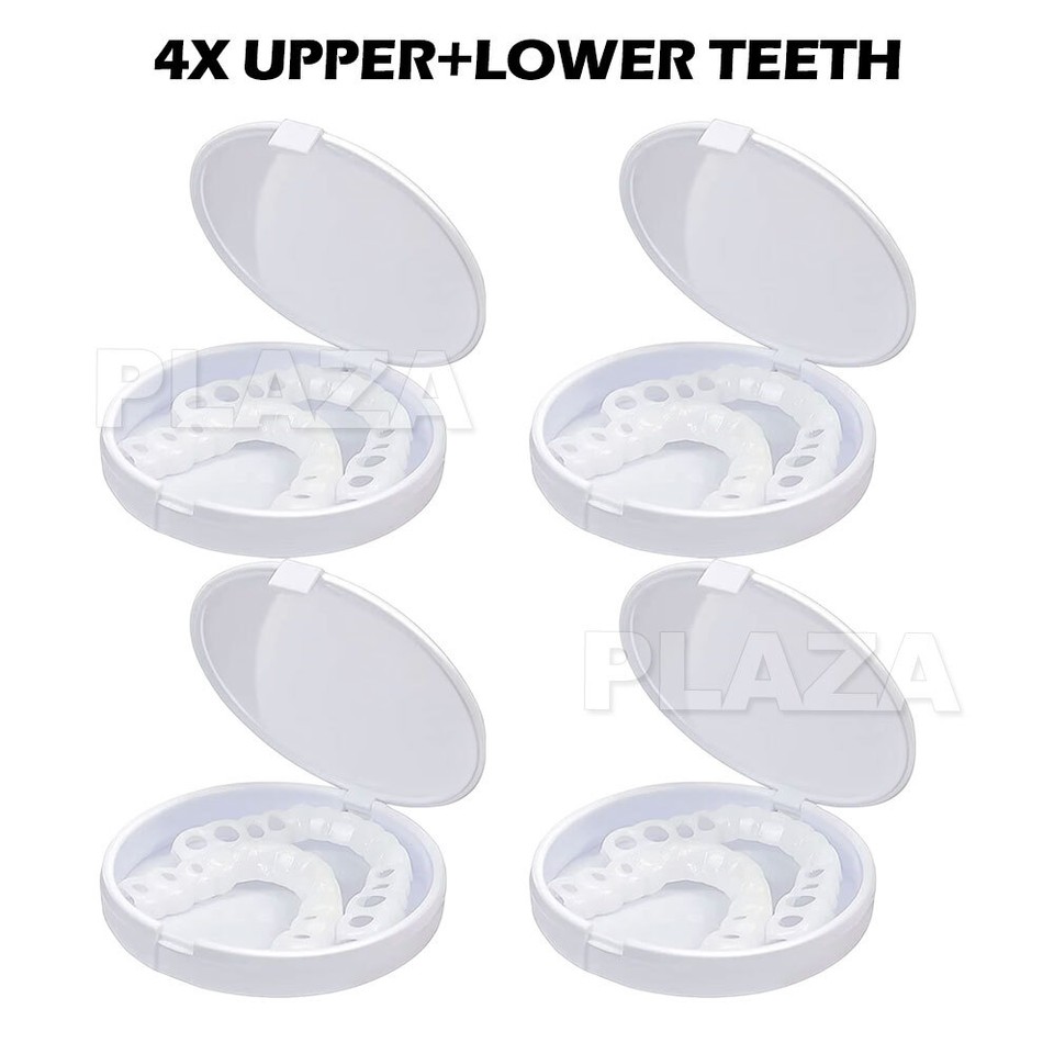 Snap On Bottom Upper Lower False Teeth Dental Veneers Dentures Fake ...