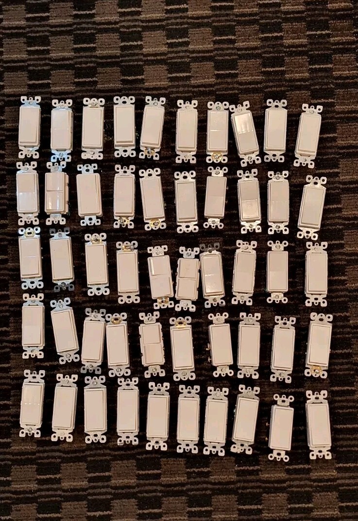 ( Lot of 50 pc ) Light Wall Switches Decor Style White Single & Multi ...