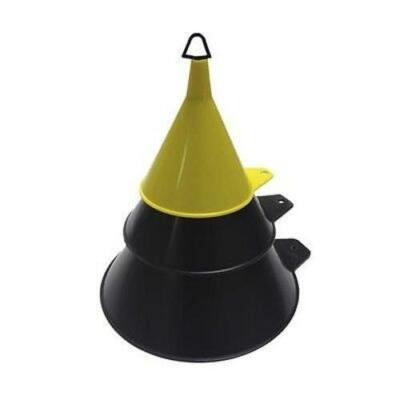 3 Piece Fluid Transfer Funnel Set Large 2 Quart, Medium Pint, Small 1/2 ...