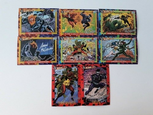 dc bloodlines 1993 skybox trading cards signed Aaron Mc Clellan 8 cards ...