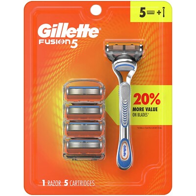 Gillette Fusion5 Men's Razor Handle + 5 Blade Refills NEW AND SEALED | eBay