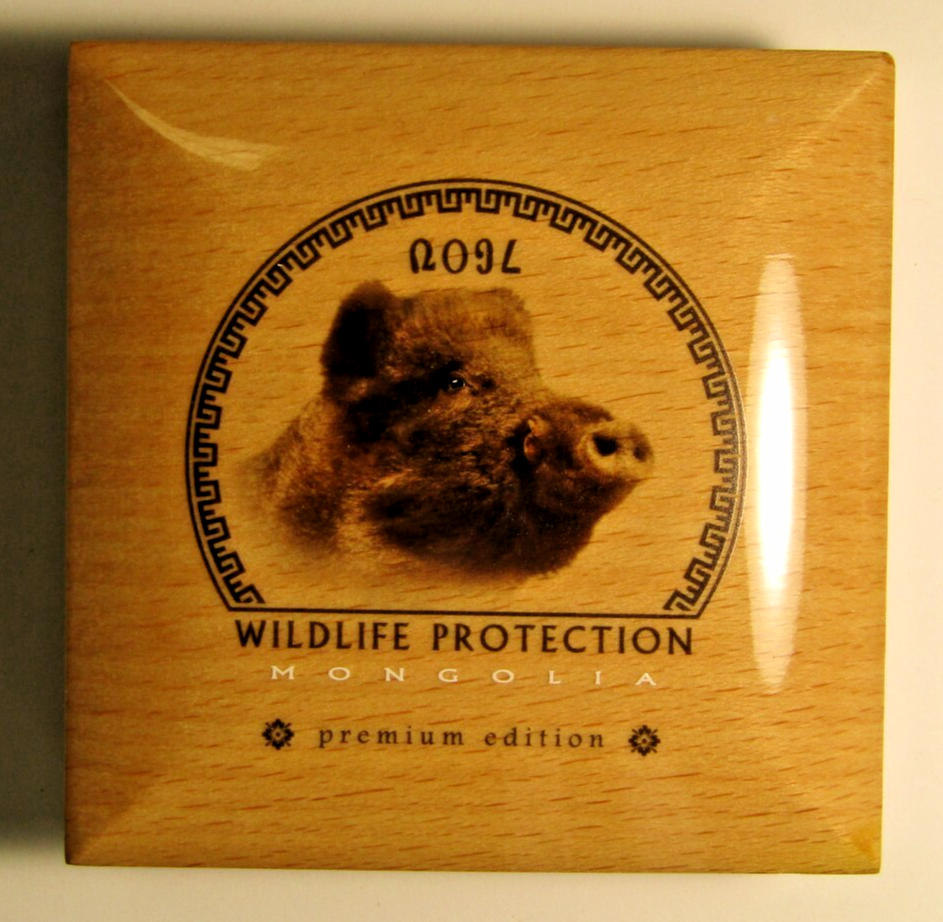 2018 1oz .999 Fine Silver Bank of Mongolia 500 Togrog Wild Boar Round ...