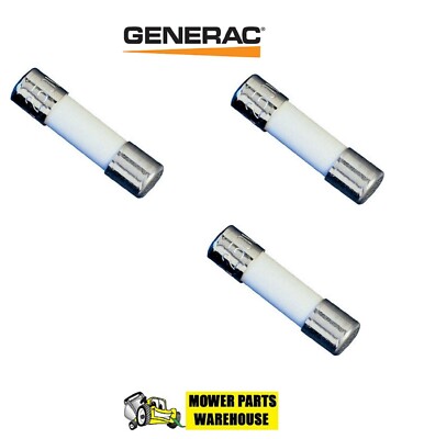3 NEW GENUINE OEM GENERAC 10000005117 FUSES 6.3A 250VAC 5MMX20MM 6.3 ...