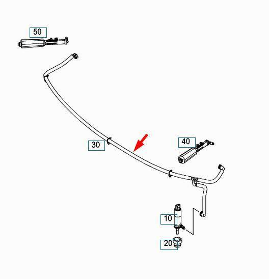 Mercedes-Benz B-class W246 Headlight Washer Nozzle Hose A2468600592 ...