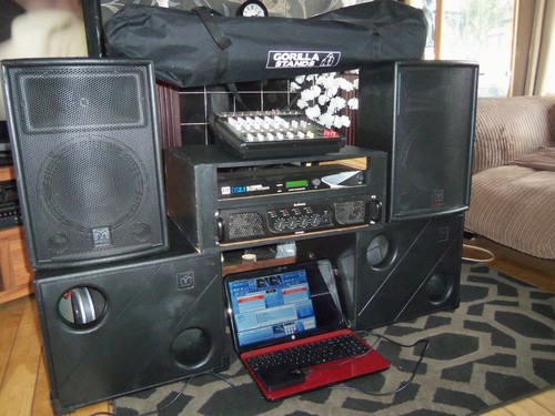 mobile disco equipment Martin audio top speakers & bass bins full kit ...