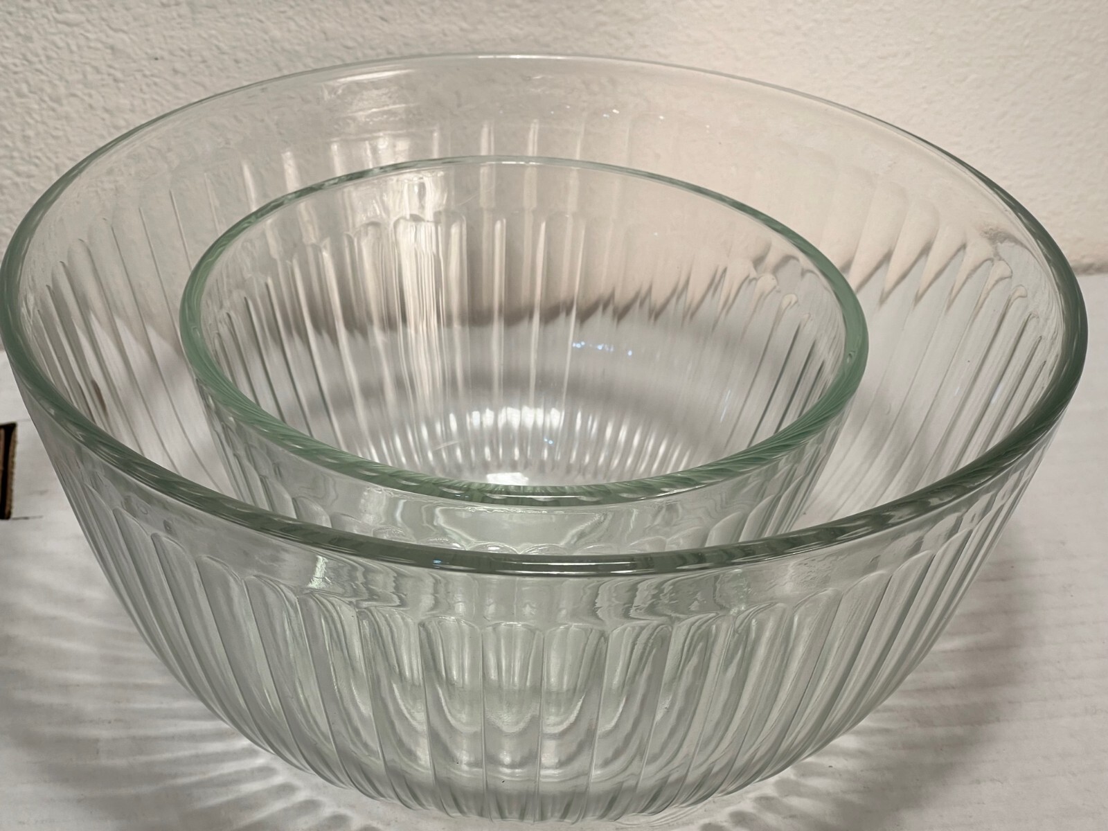PYREX CLEAR RIBBED MIXING BOWLS #7403-S, #7401-S (10 cup and 3 cup) | eBay