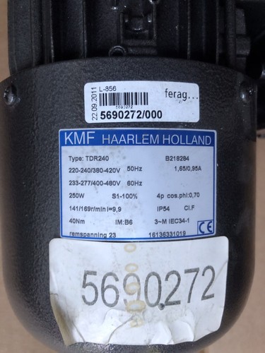 KMF Haarlem Holland TDR240 Gear Motor KMF TDR 240 Gear Electric Motor ...