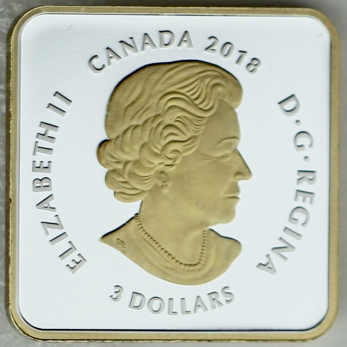 2018 $3 Canadian Coasts: True North Gold-Plated Pure Silver Square ...