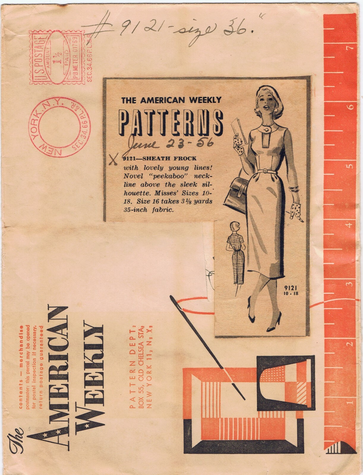 1960s Marian Martin Pattern 9121 Sheath 18 Keyhole Neck Wiggle Skirt 36 ...
