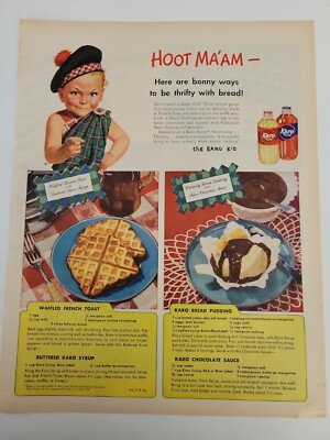 1946 Karo kid syrup Bonny ways French toast bread pudding recipes ...