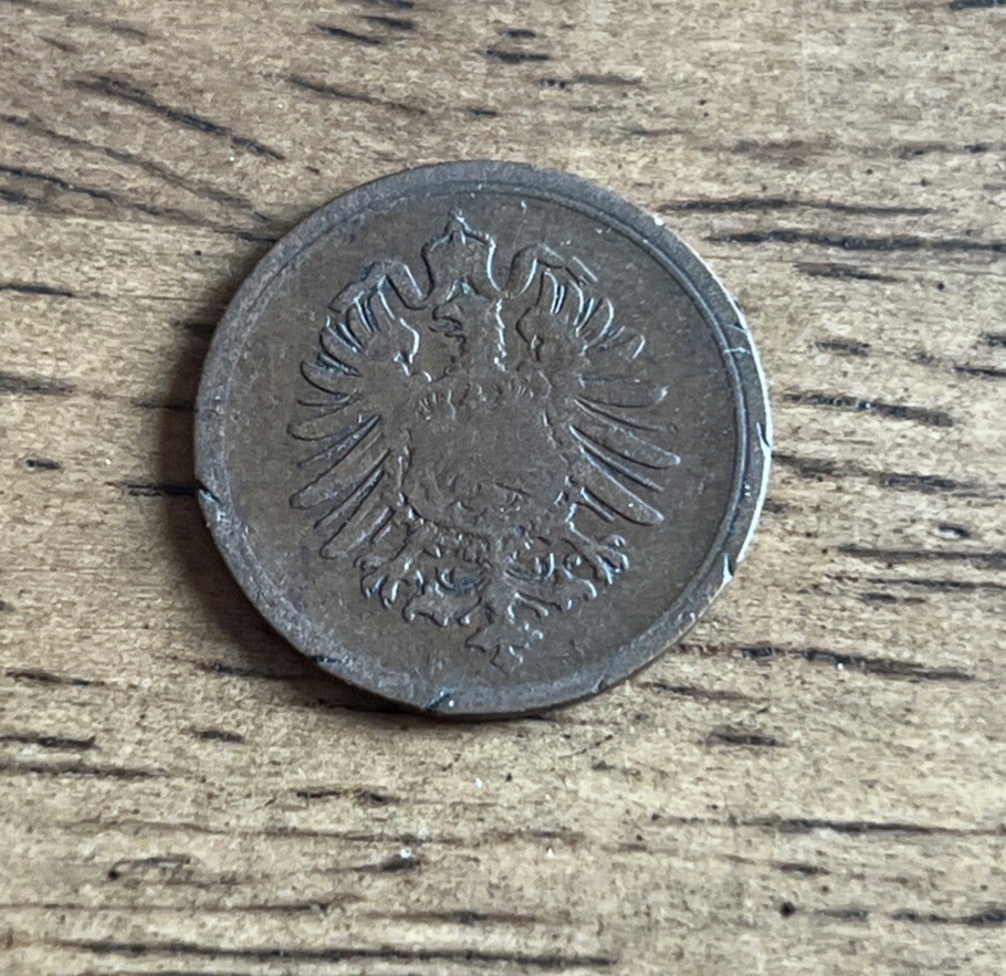 Antique 1889 F Germany 1 Pfennig Coin Deutsches Reich | eBay