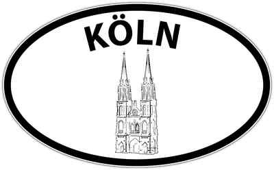 Cologne City Köln Cathedral Germany Oval Car Bumper Window Sticker ...
