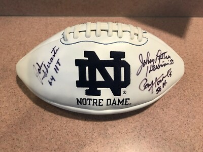 NOTRE DAME HEISMANN JOHN HUARTE, JOHNNY LATTNER & PAUL HORNUNG SIGNED ...