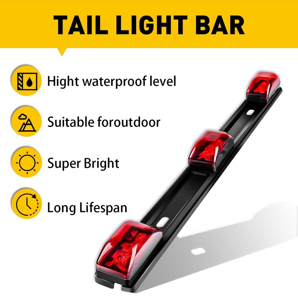 Fit 1999-2010 F350 SD Truck Red&Amber LED Bed Side Fender Lights Tail ...