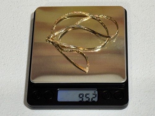 VINTAGE 14K Tri-Color Gold Chevron V Necklace AGS Italy Flat Chain 9 ...