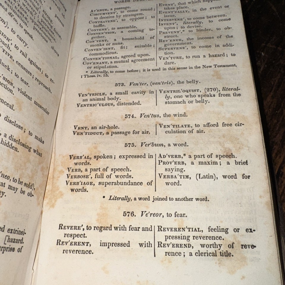 Antique 1852 The Scholar's Companion” Exercises Of The English Words 84 ...