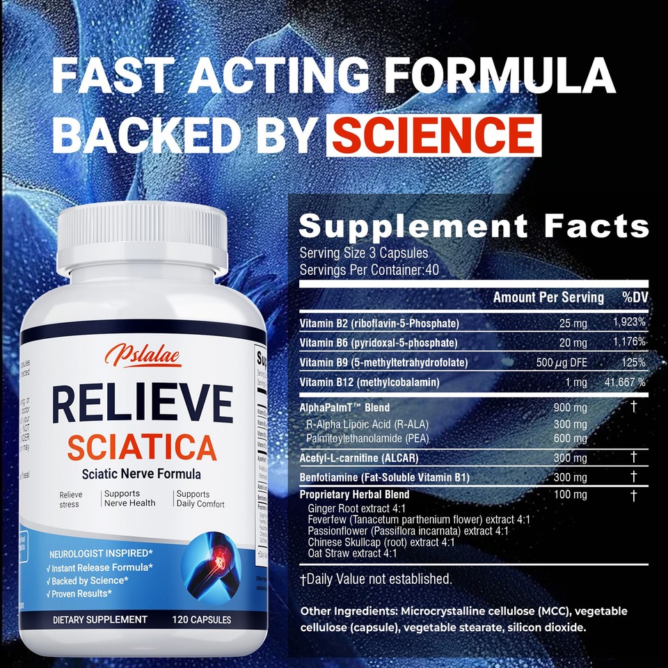 Relieve Sciatica - Natural Nerve Formula, Pain Relief, Promotes Nerve ...