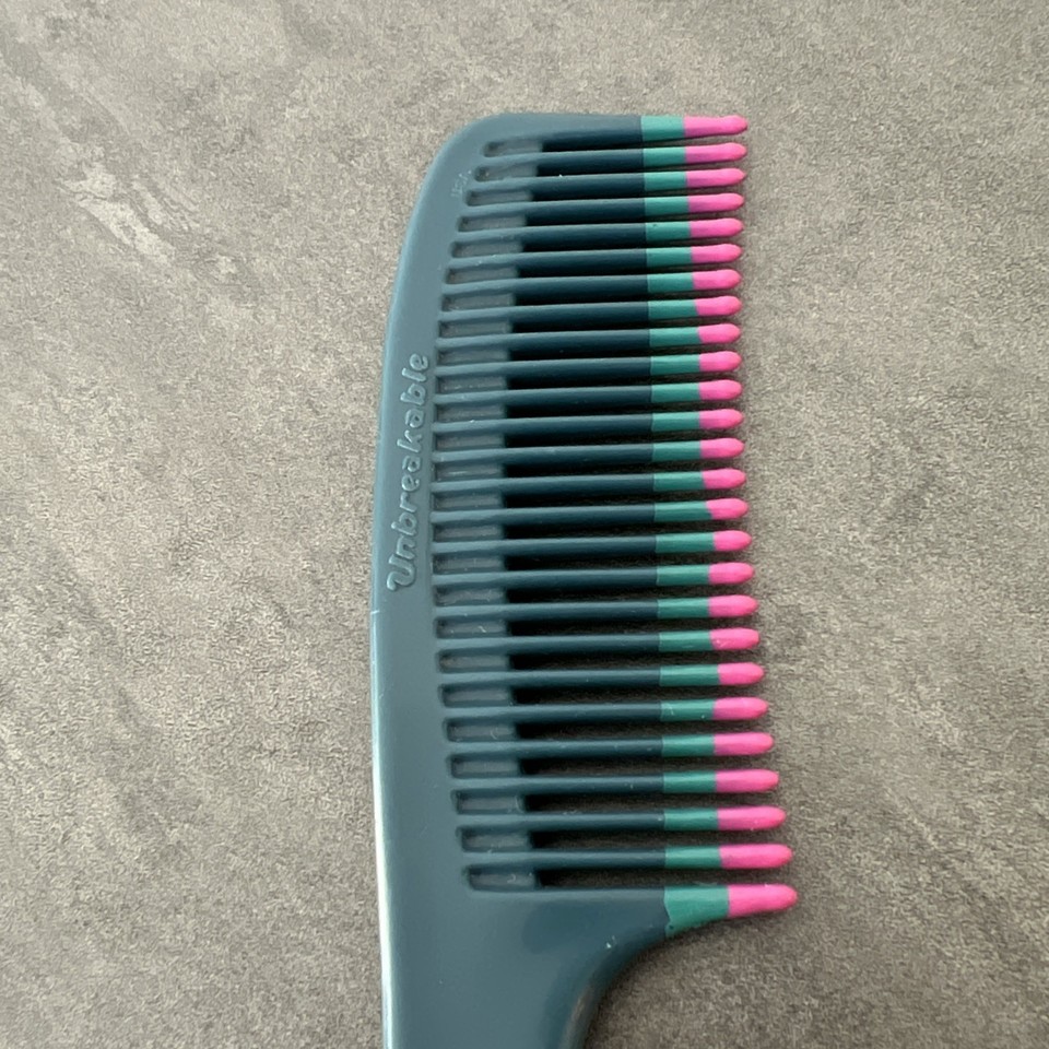 Vintage Goody Unbreakable 8.5" Turquoise Tri-Colored Wide Tooth ...