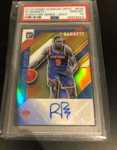 2019-20 DONRUSS OPTIC RJ BARRETT GOLD SIGNATURE SERIES ROOKIE AUTO 10/ ...