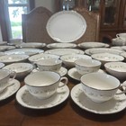 Vintage Mid Century Noritake Ivory Cornelia Japan Floral China Service ...