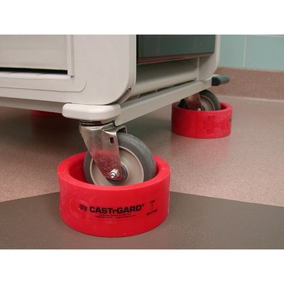 Small CASTrGARD® Wheel Guard, For up to 5" Casters Red 4 pk | eBay