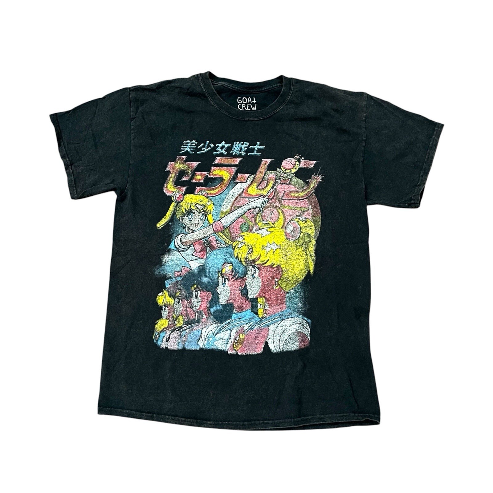 Goat Crew Mens Black Sailor Moon Anime Manga Big Grap… - Gem