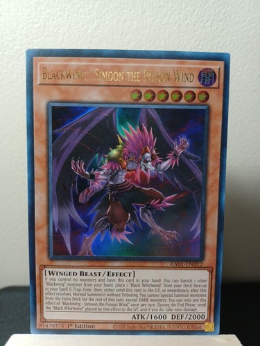 YuGiOh! - Blackwing - Simoon The Poison Wind - 1st Ed Ultra Rare RA01 ...