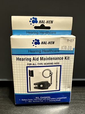 Hal-Hen Hearing Aid Maintenance Kit New ~ Battery Tester, Wax Removal ...