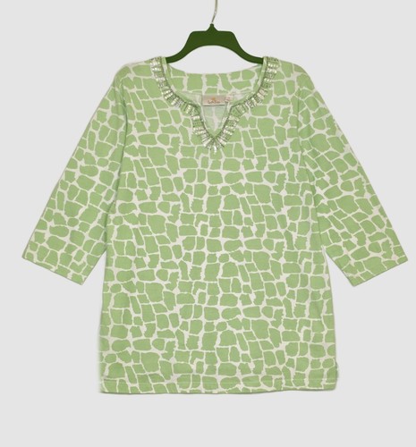 QUACKER FACTORY Medium (10/12) Embellished Summer Green Top | eBay