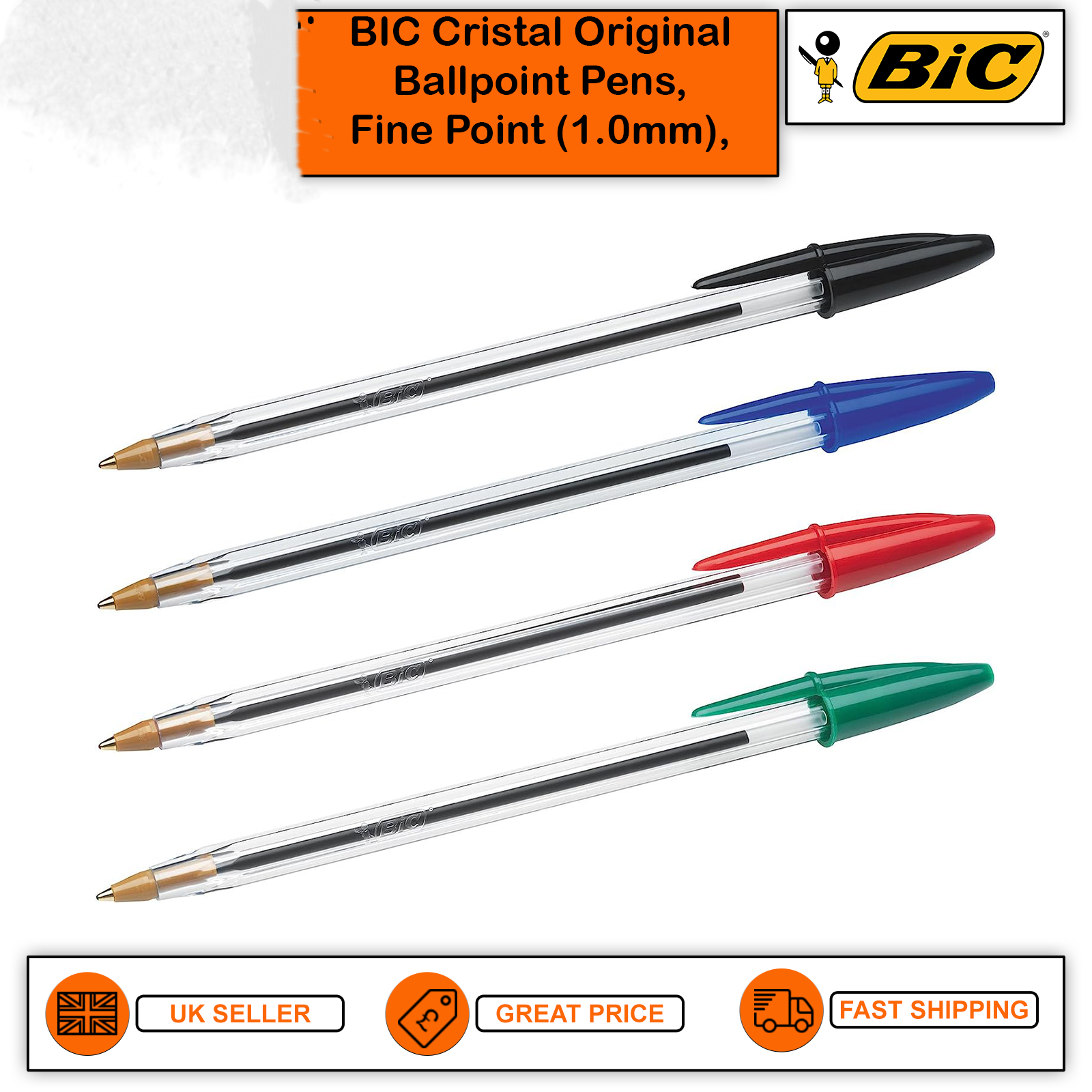 BIC PENS CRISTAL MEDIUM BALL POINT PEN BIROS 1.0MM ORIGINAL BLACK BLUE ...