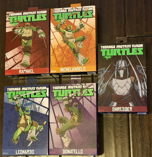 NECA TMNT 2012 Ninja Turtles Cartoon 5 Figure Set Lot Leo Raphael ...