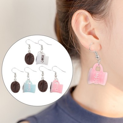 3 Pairs Coffee Bean Earrings Miss Bride Interesting Jewelries Women ...