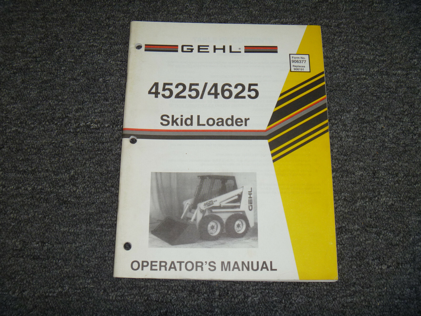 Gehl 4525 4625 Skid Loader Operator Maintenance Service Repair Manual ...
