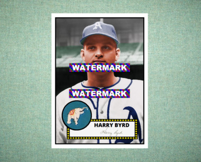 Harry Byrd Philadelphia Athletics A's 1952 Style Custom Baseball Art ...