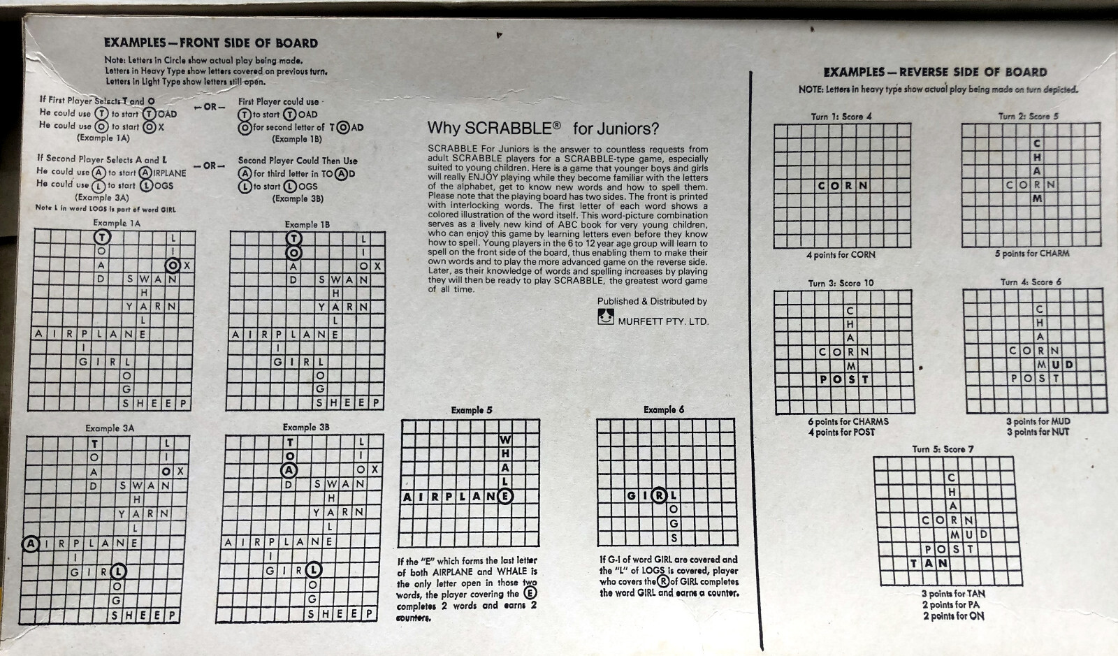 1955 Scrabble For Juniors - Edition 3 Murfett Board Game Classic ...