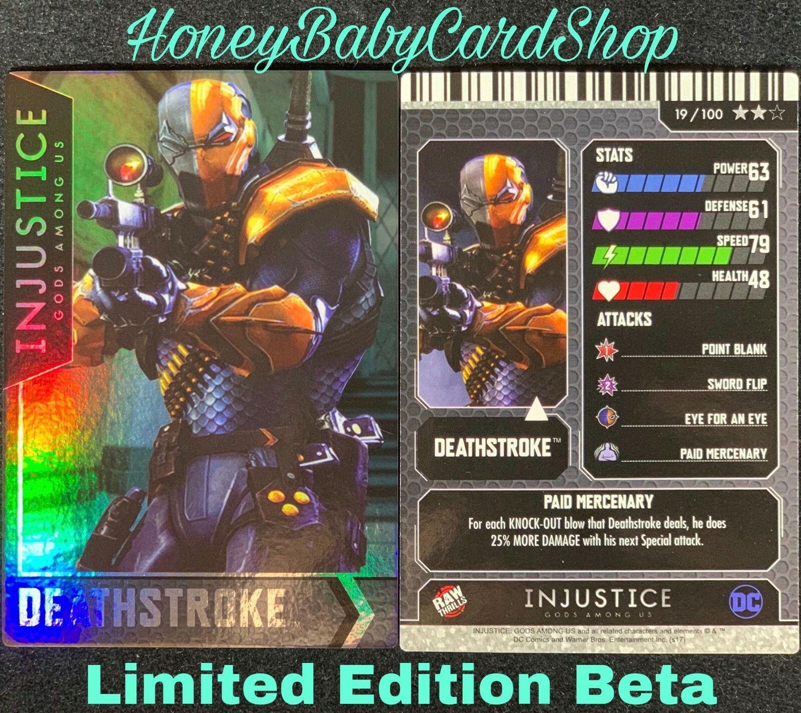 Injustice Arcade Limited Edition Beta Card 19 Deathstroke Holofoil OOP ...