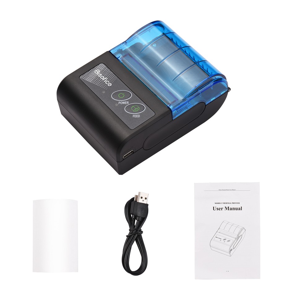 Portable USB & BT Thermal Label Printer 58mm Wireless POS Receipt ...